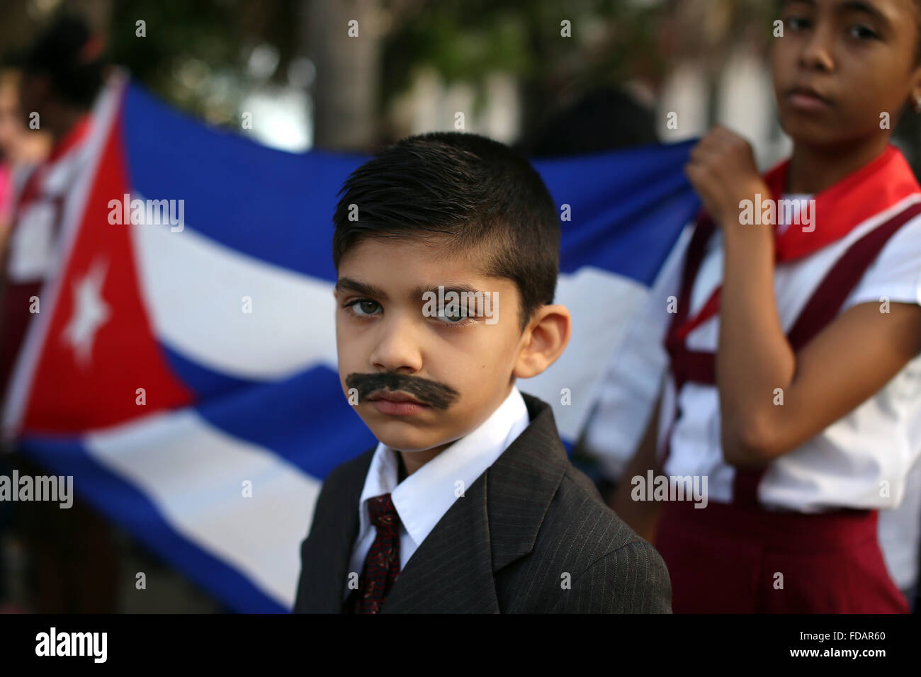 Cuban children are concentrated in a park in Havana to pay homage to ...
