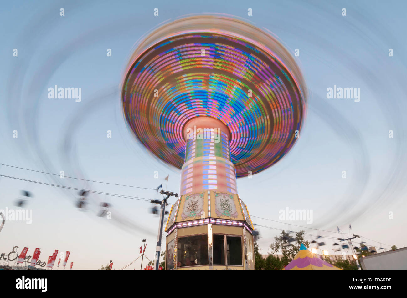 Carousel, motion blur at dusk, Calgary Stampede Midway, Calgary ...