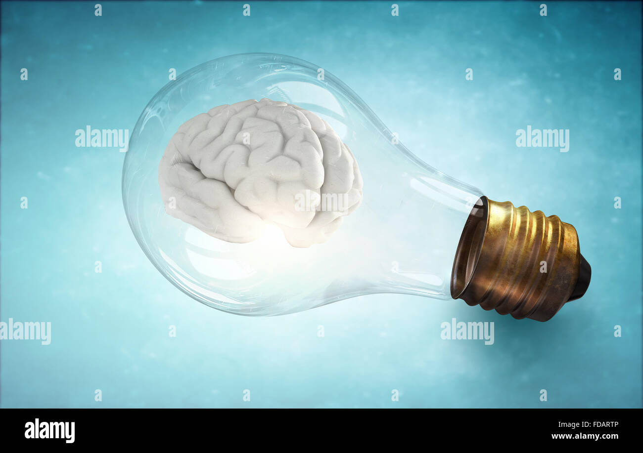 Idea concept brain inside light hi-res stock photography and images - Alamy