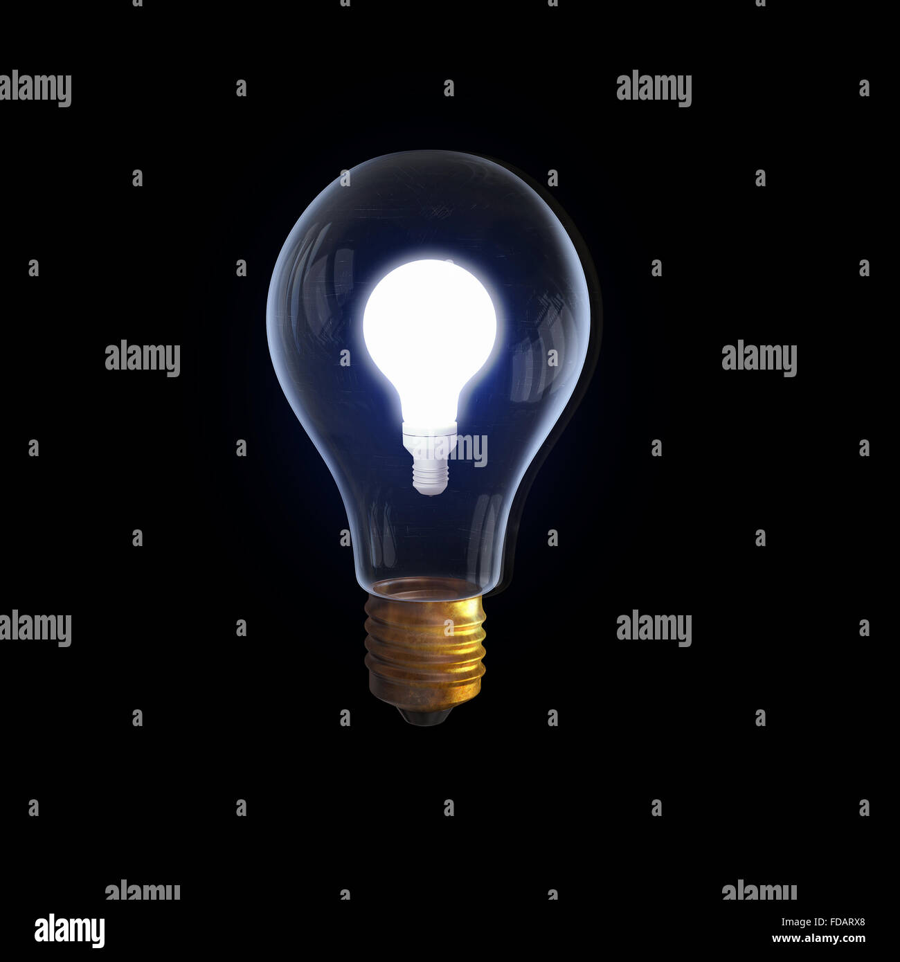 Light bulb with black background hi-res stock photography and images ...