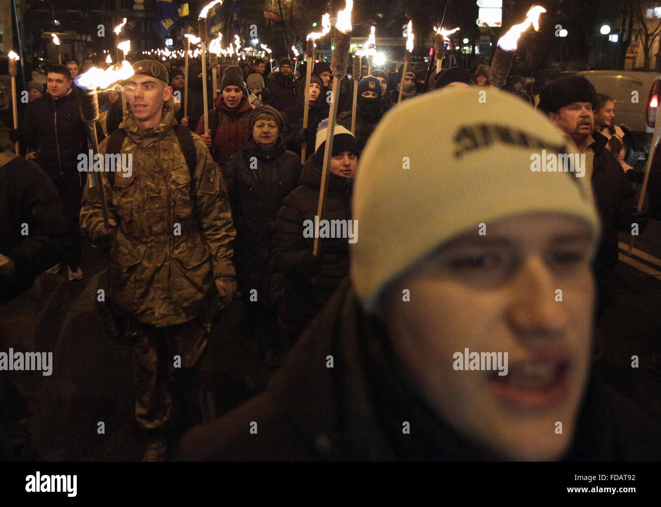 Kiev, Ukraine. 4th Dec, 2015. Members of political party Svoboda ...