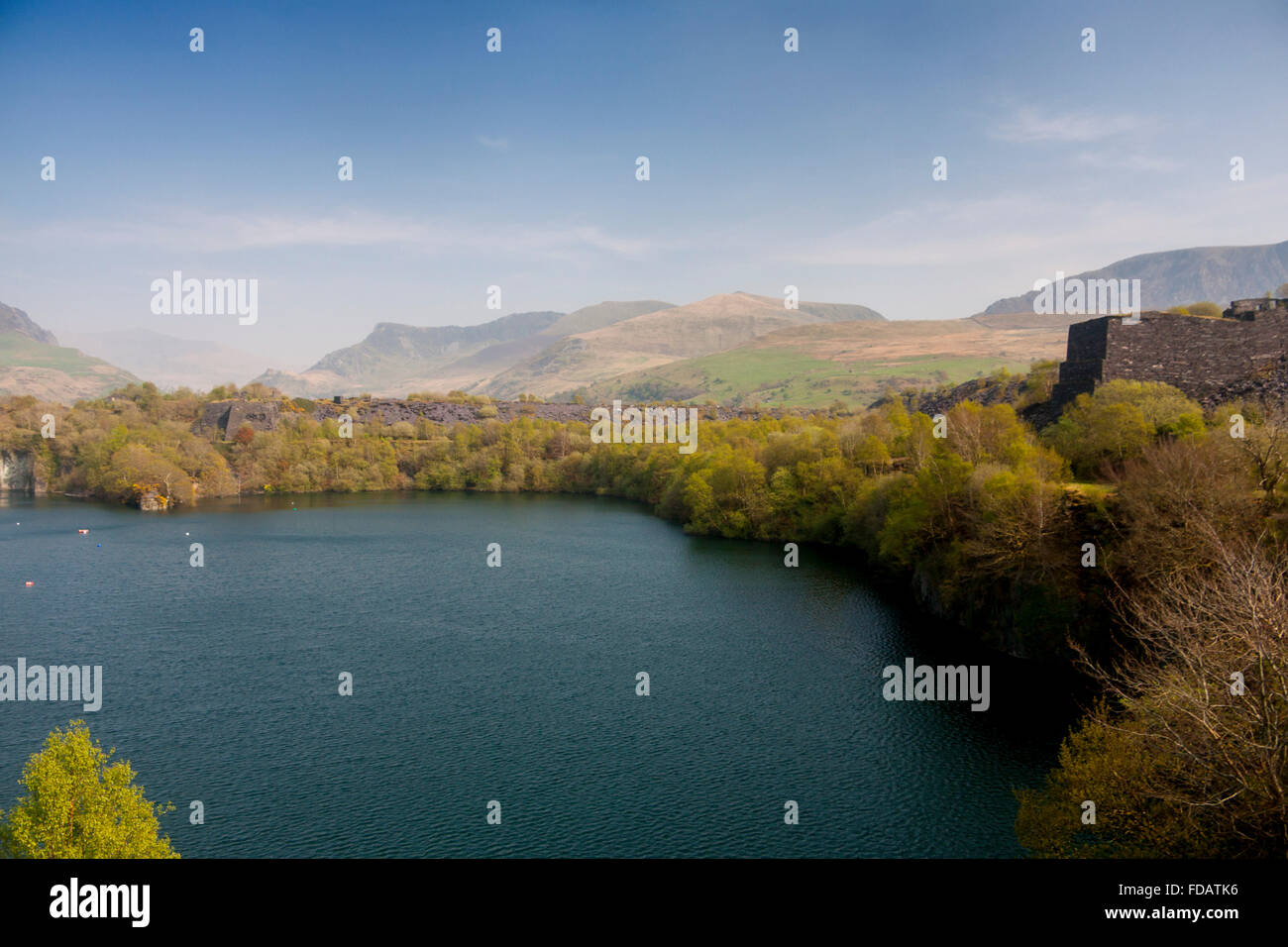 Dorothea Slate Quarry lake Near Talysarn Nantlle Valley Gwynedd North ...