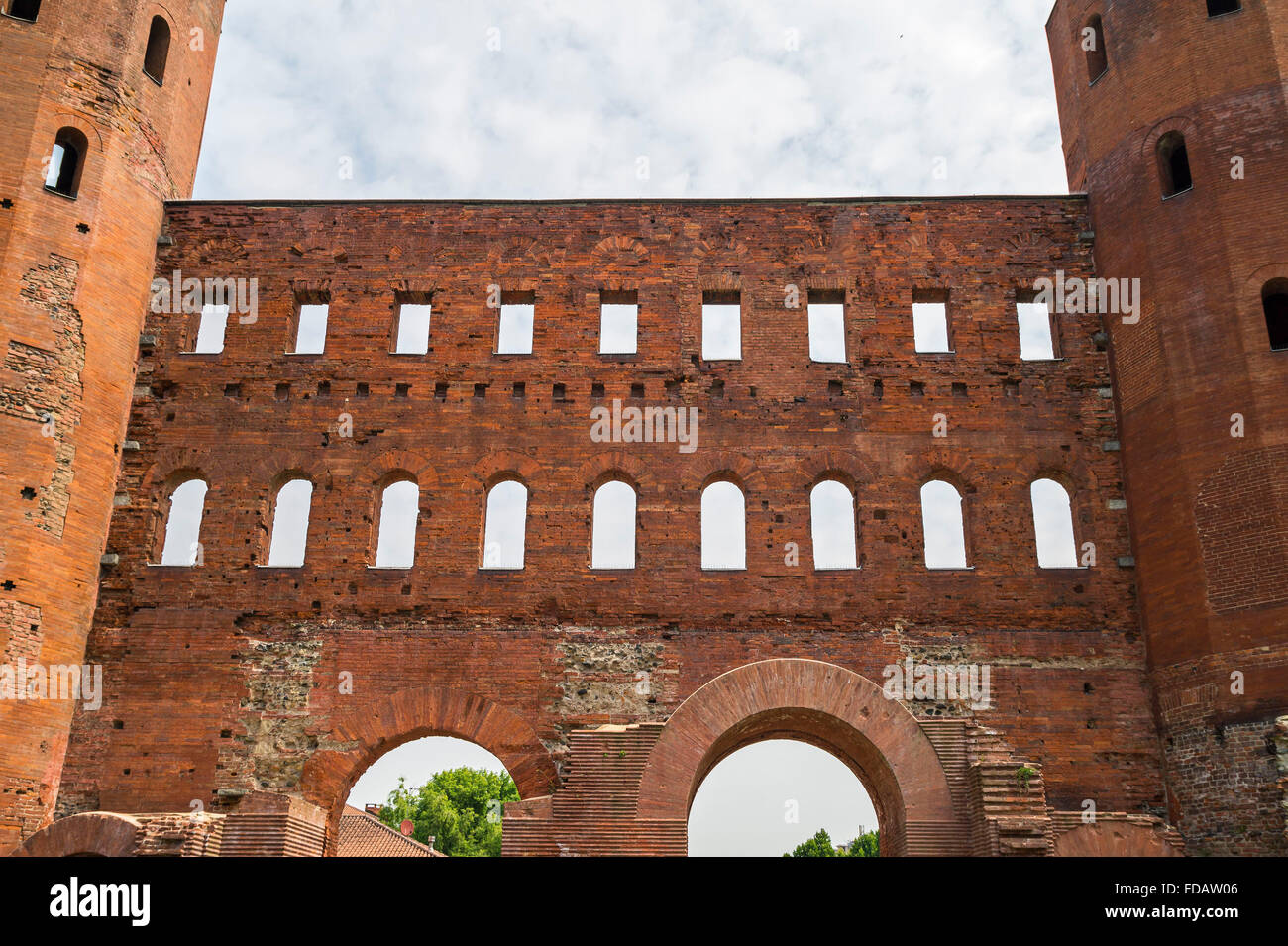 Archaeological Park with Palatine towers (Porte Palatine), ancient ...