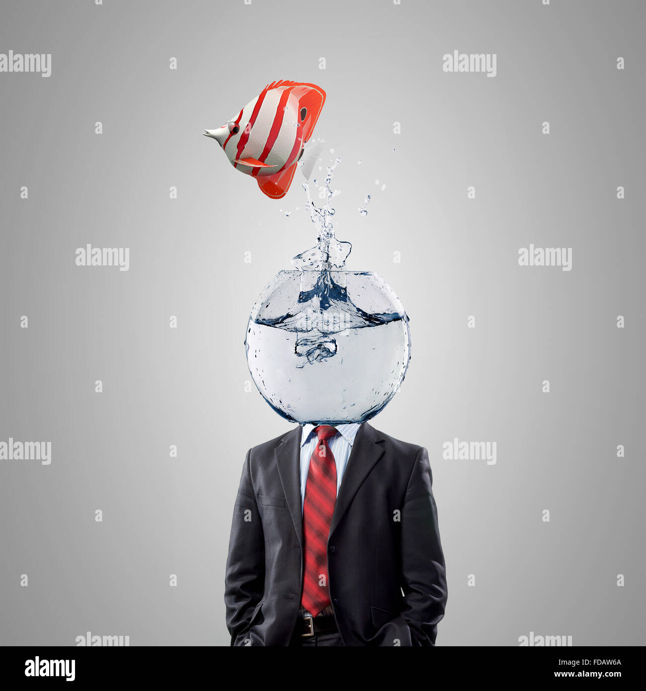 Man fishbowl head hi-res stock photography and images - Alamy