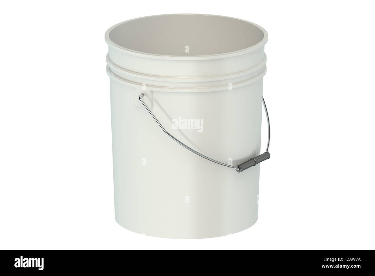 white plastic bucket isolated on white background Stock Photo - Alamy