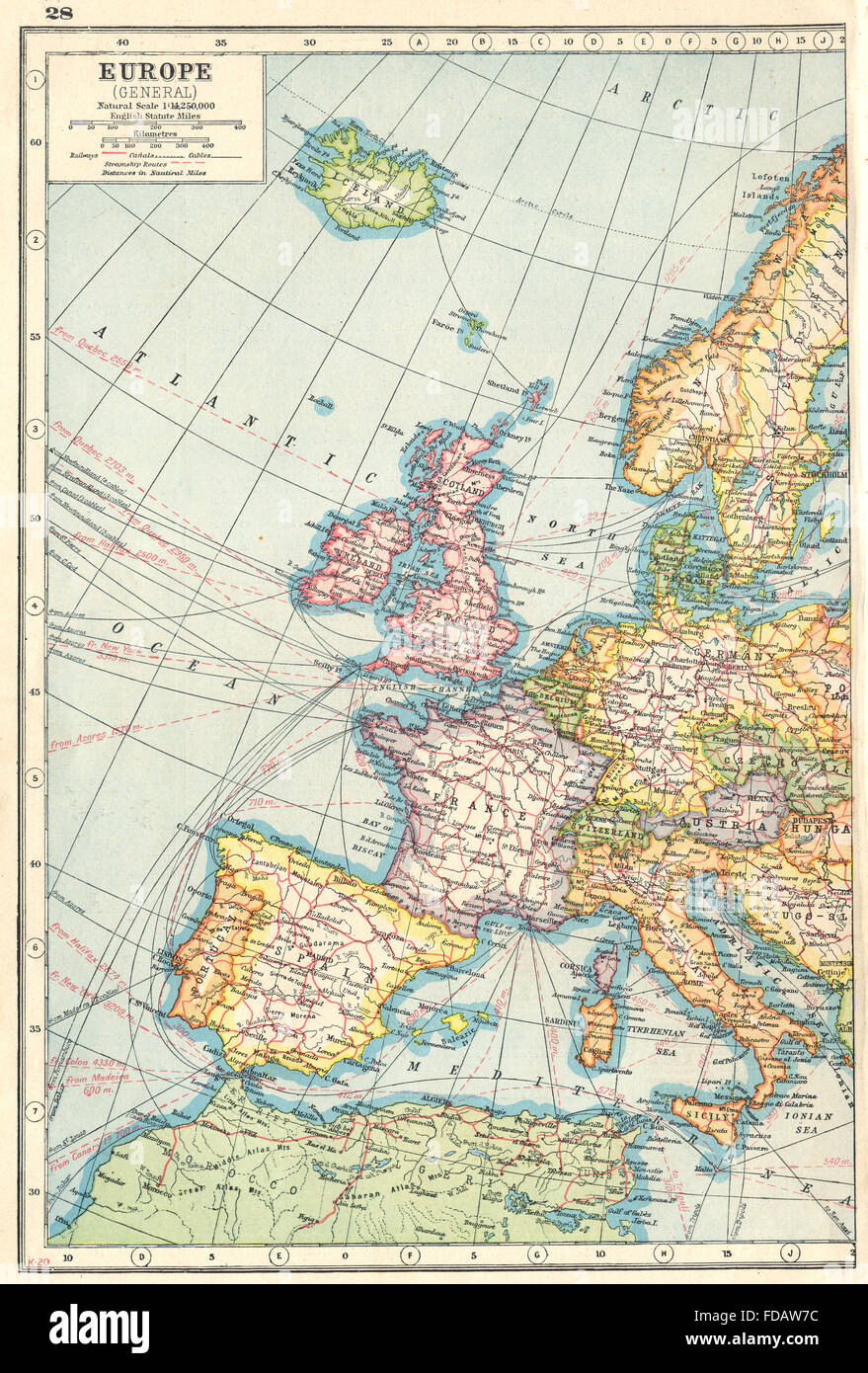 Map of europe 1920 hi-res stock photography and images - Alamy