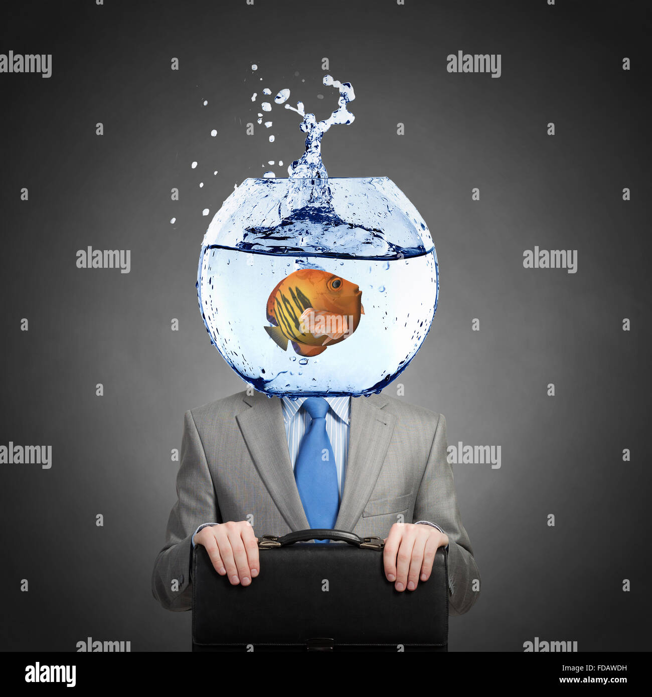 Man fishbowl head hi-res stock photography and images - Alamy