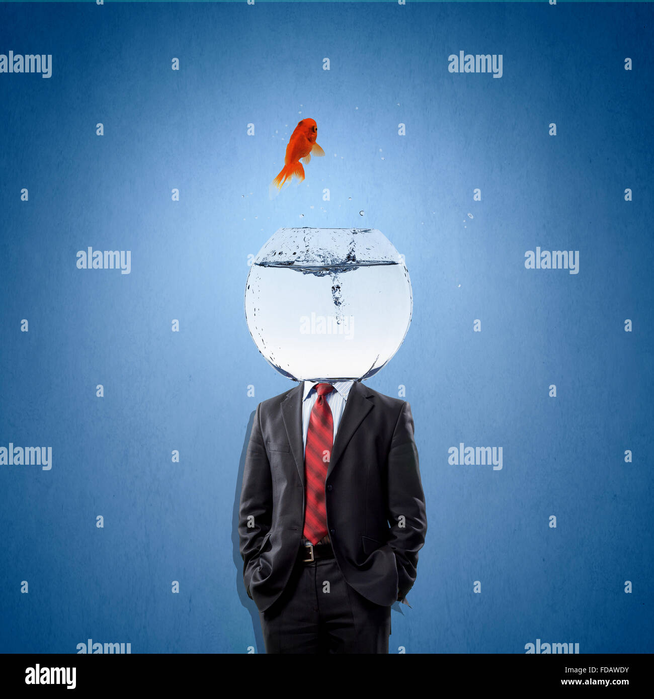 Man fishbowl head hi-res stock photography and images - Alamy