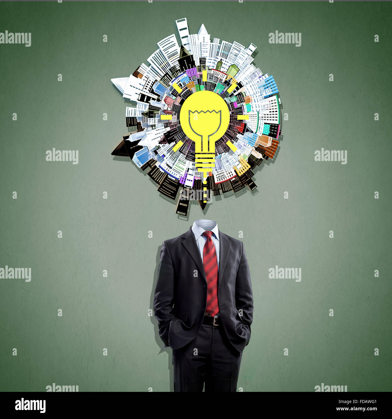 Headless man light bulb instead hi-res stock photography and images - Alamy