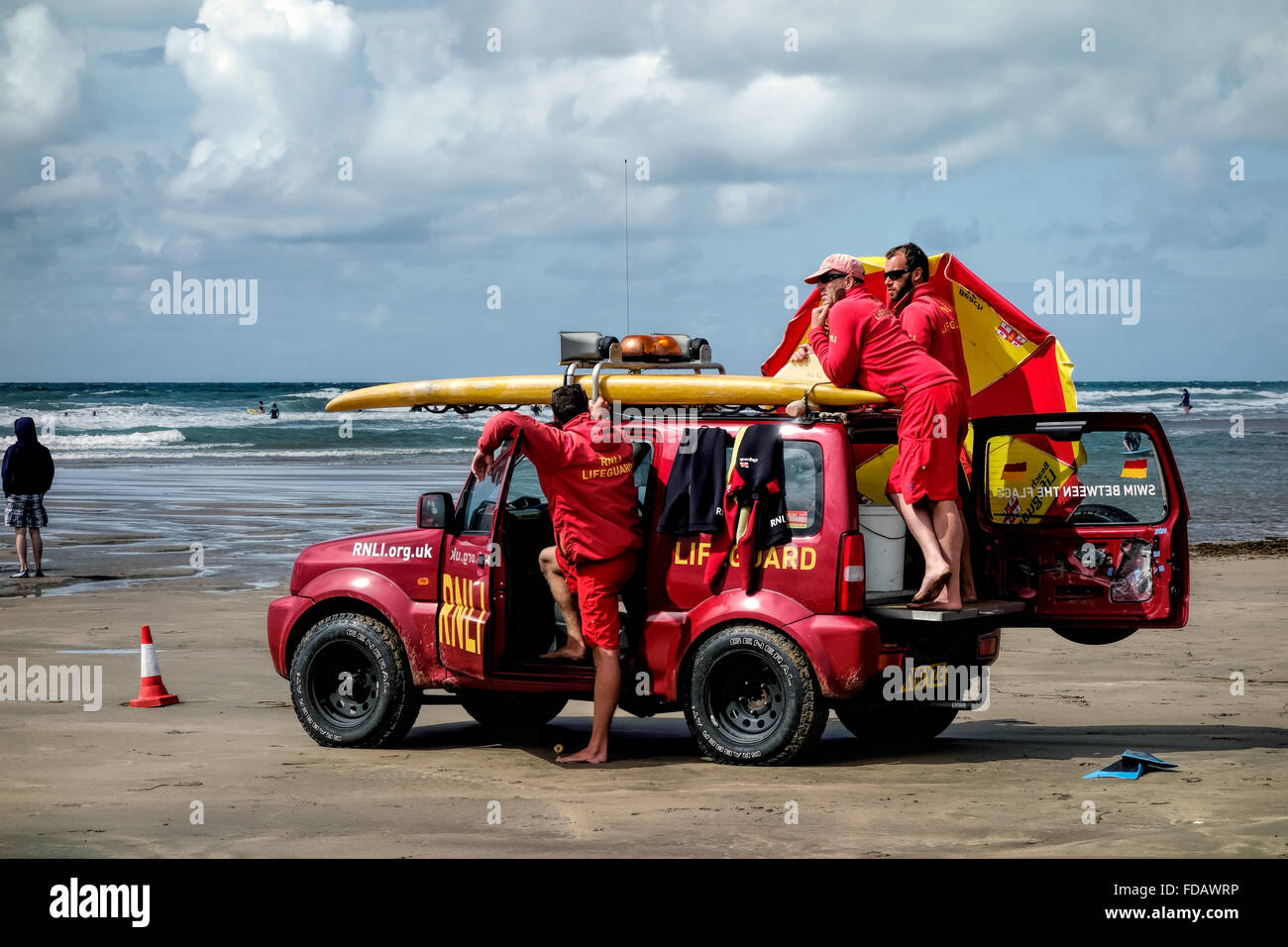 Lifeguards on duty flag hi-res stock photography and images - Alamy