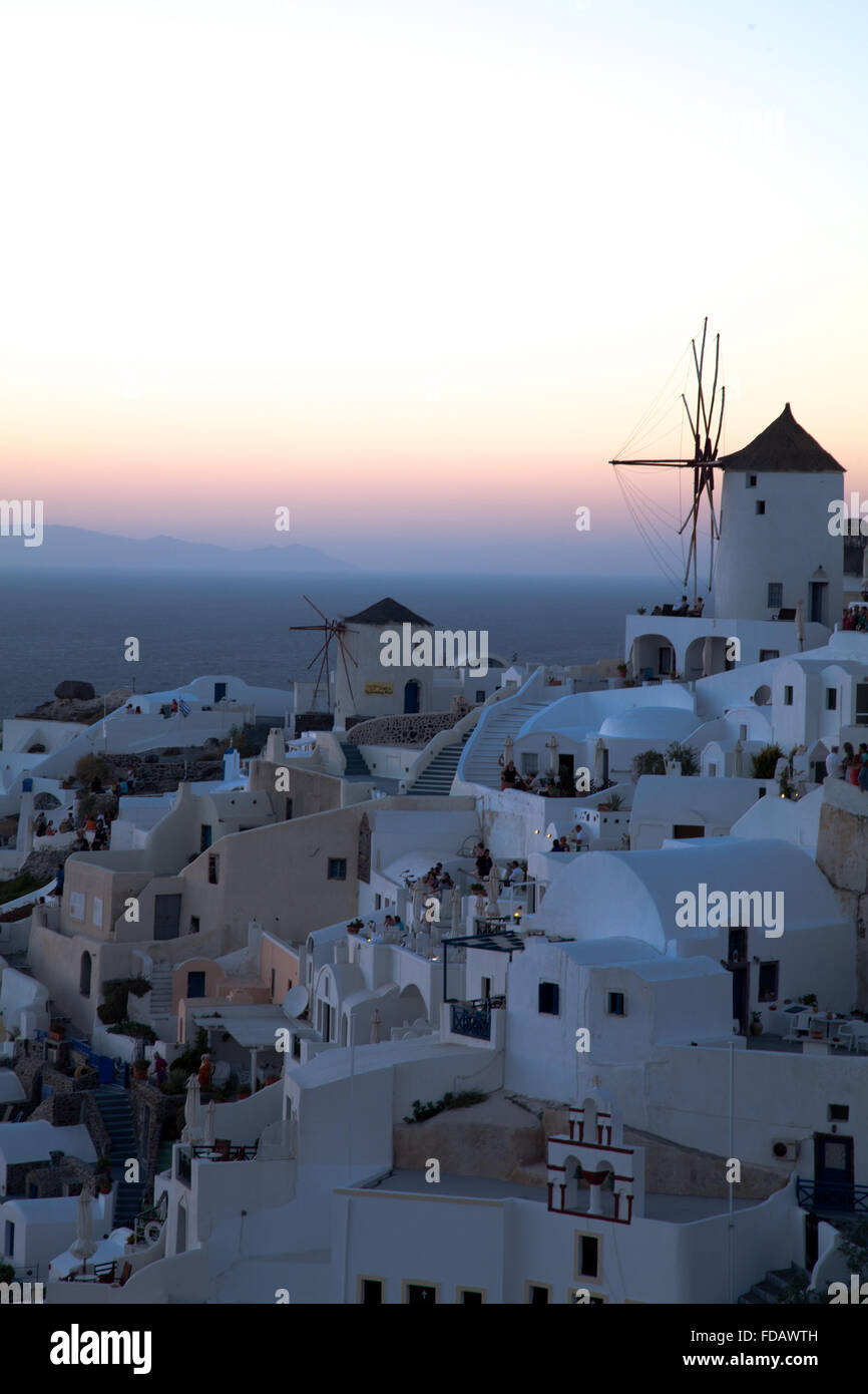 The most famous sunset view from Oia, Santorini Greece Stock Photo - Alamy