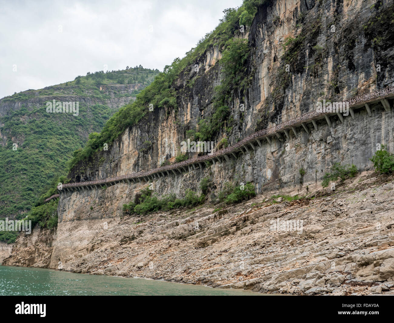 Elevated Walkway To A Ferry Stop On The Shennong Stream A Tributary Of ...