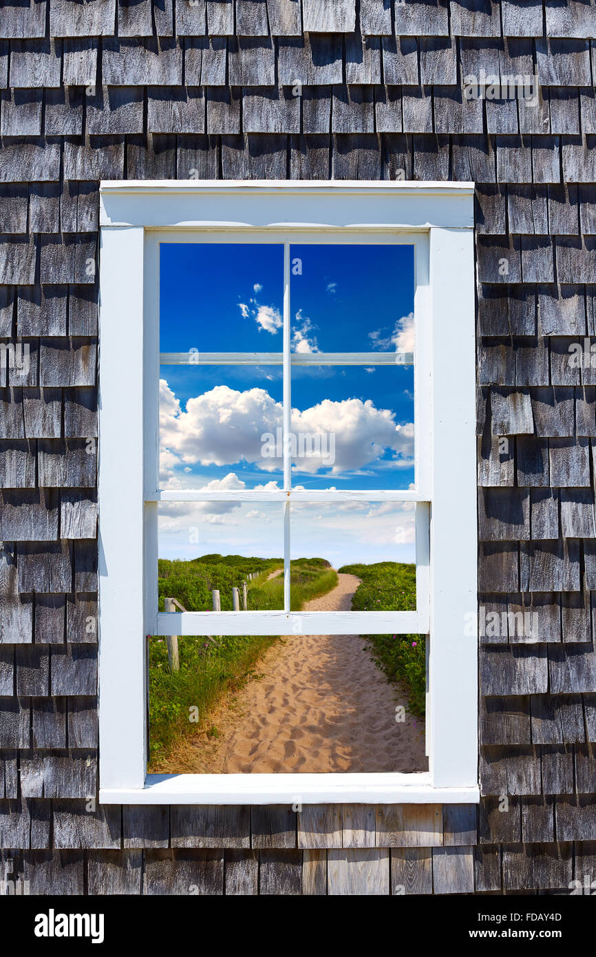 Cape Cod window photomount Massachusetts USA Stock Photo - Alamy