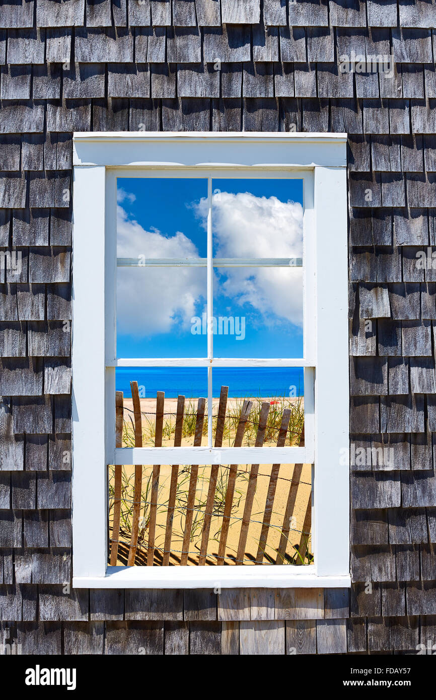 Cape Cod window photomount Massachusetts USA Stock Photo - Alamy