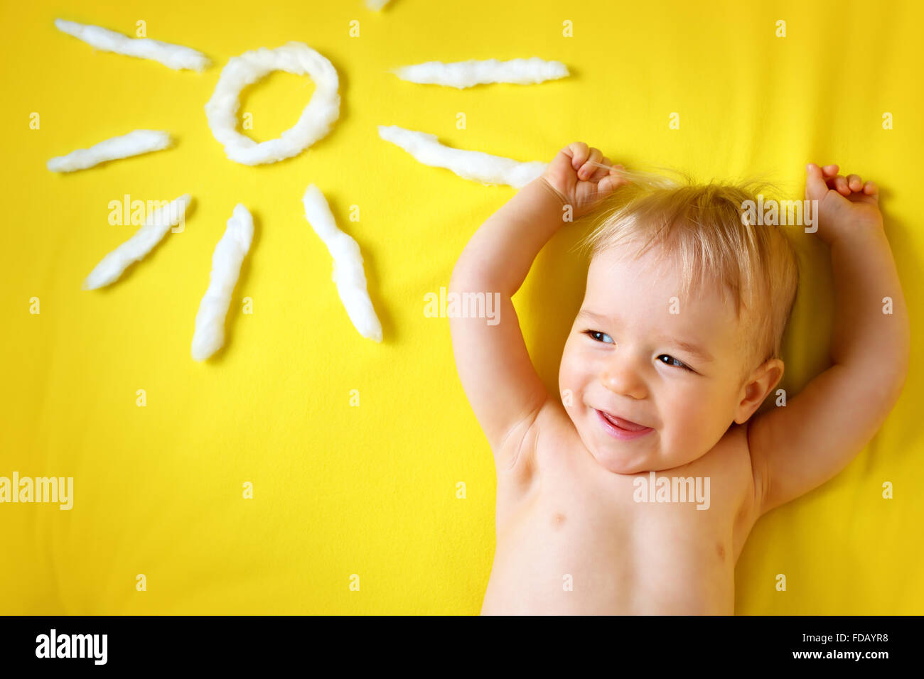 little boy with sunglasses and sun shape Stock Photo - Alamy