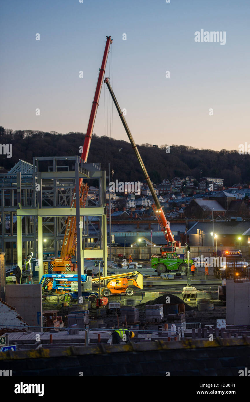 The construction site for a new branch of Tesco supermarket and Marks ...