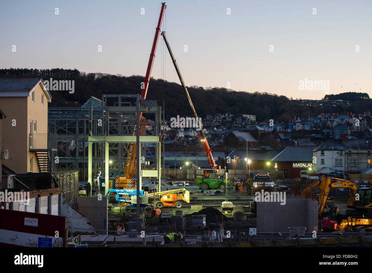 The construction site for a new branch of Tesco supermarket and Marks ...