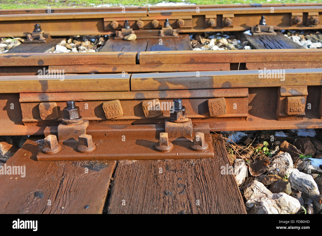 Old railway tracks and connections on it Stock Photo - Alamy