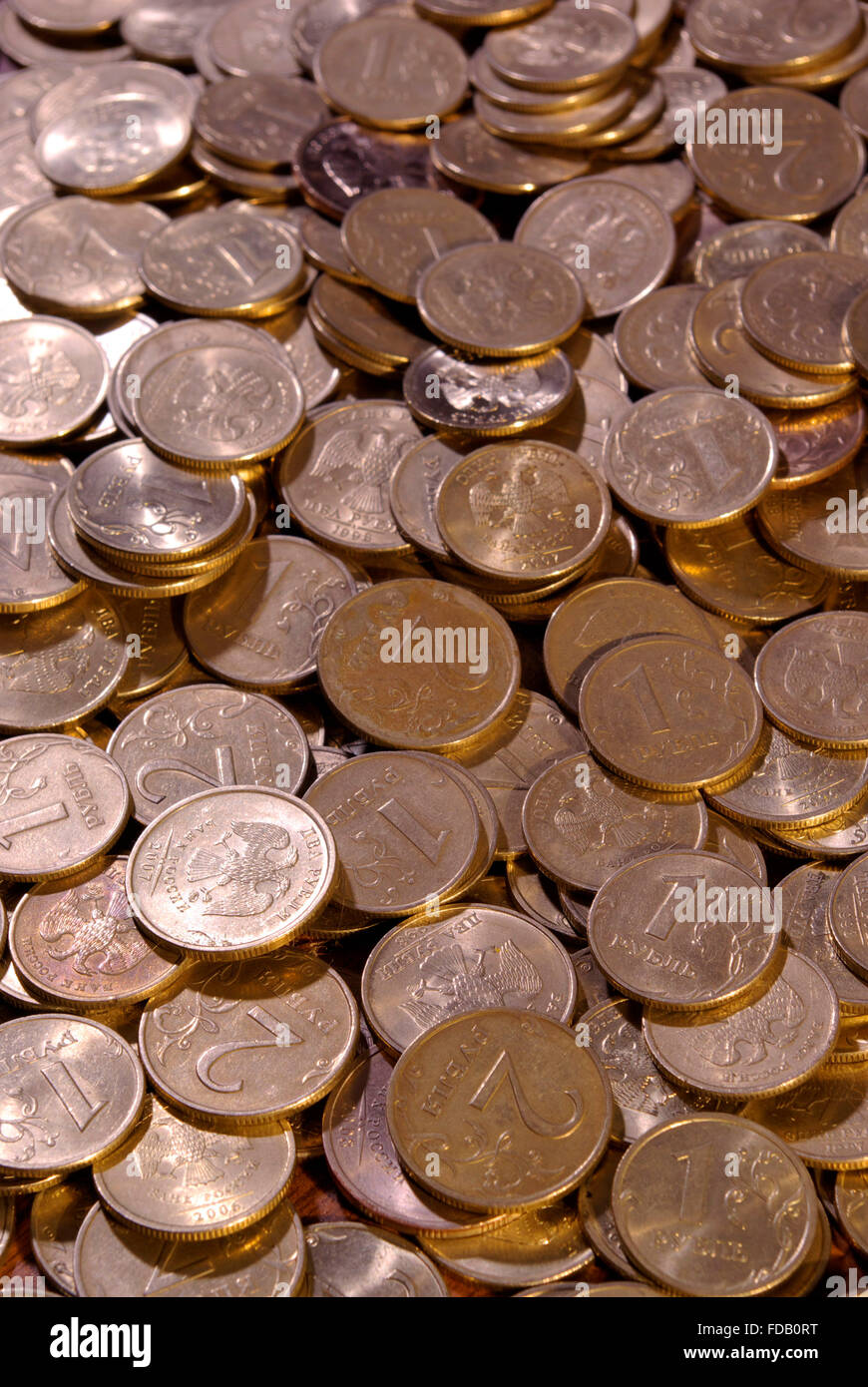 Scattering of coins Stock Photo - Alamy