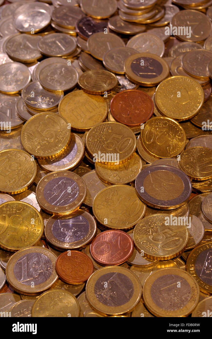 Scattering of coins Stock Photo - Alamy