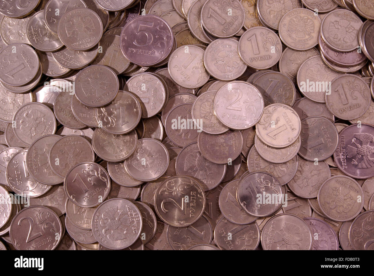 Scattering of coins Stock Photo - Alamy