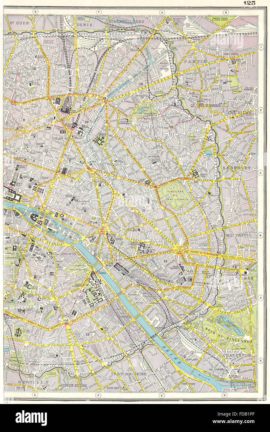 1920 paris map hi-res stock photography and images - Alamy