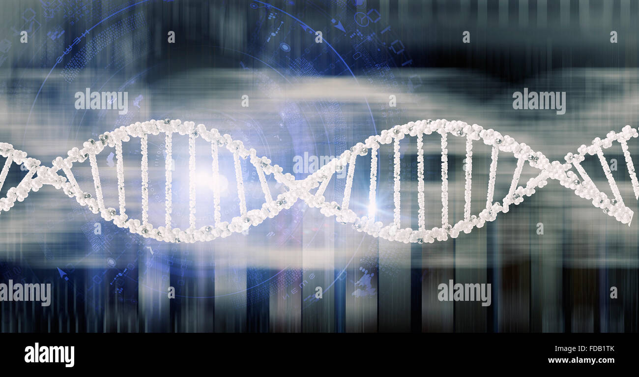 Biochemistry background concept with high tech dna molecule Stock Photo ...