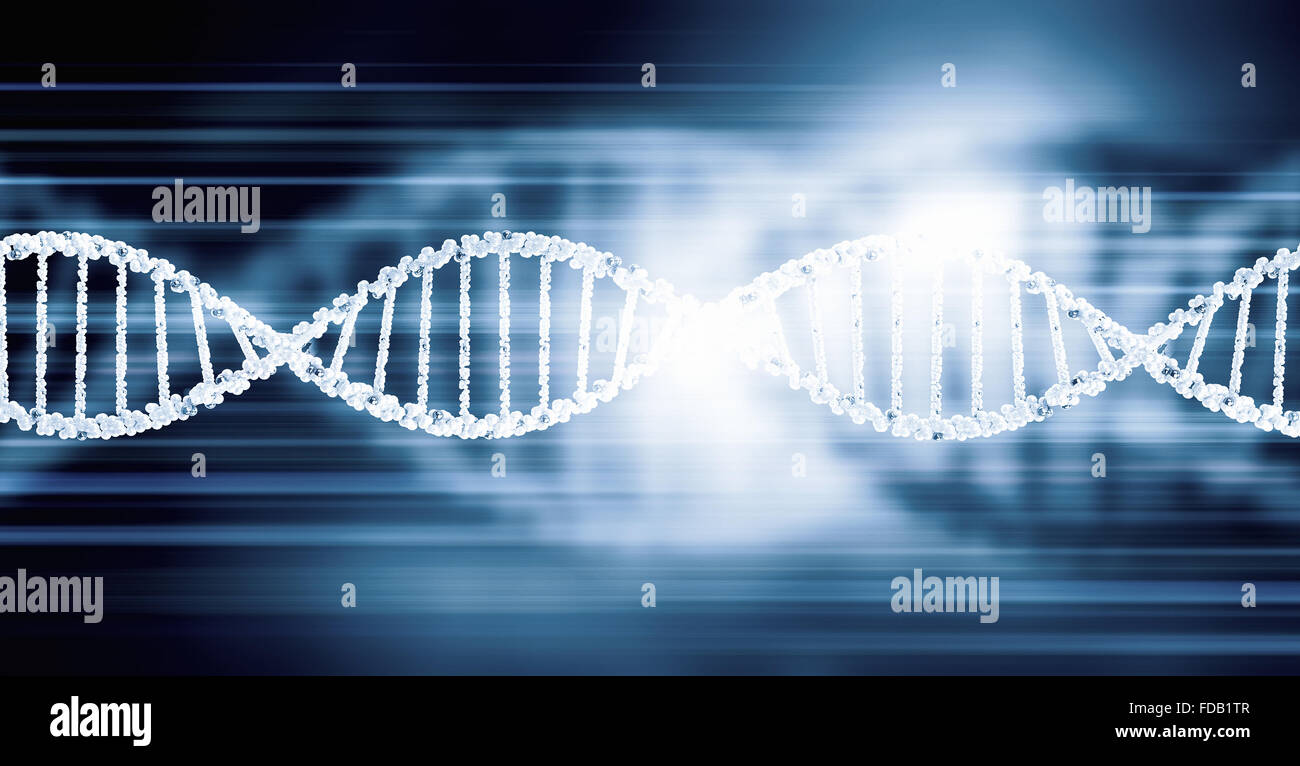 Biochemistry background concept with high tech dna molecule Stock Photo ...