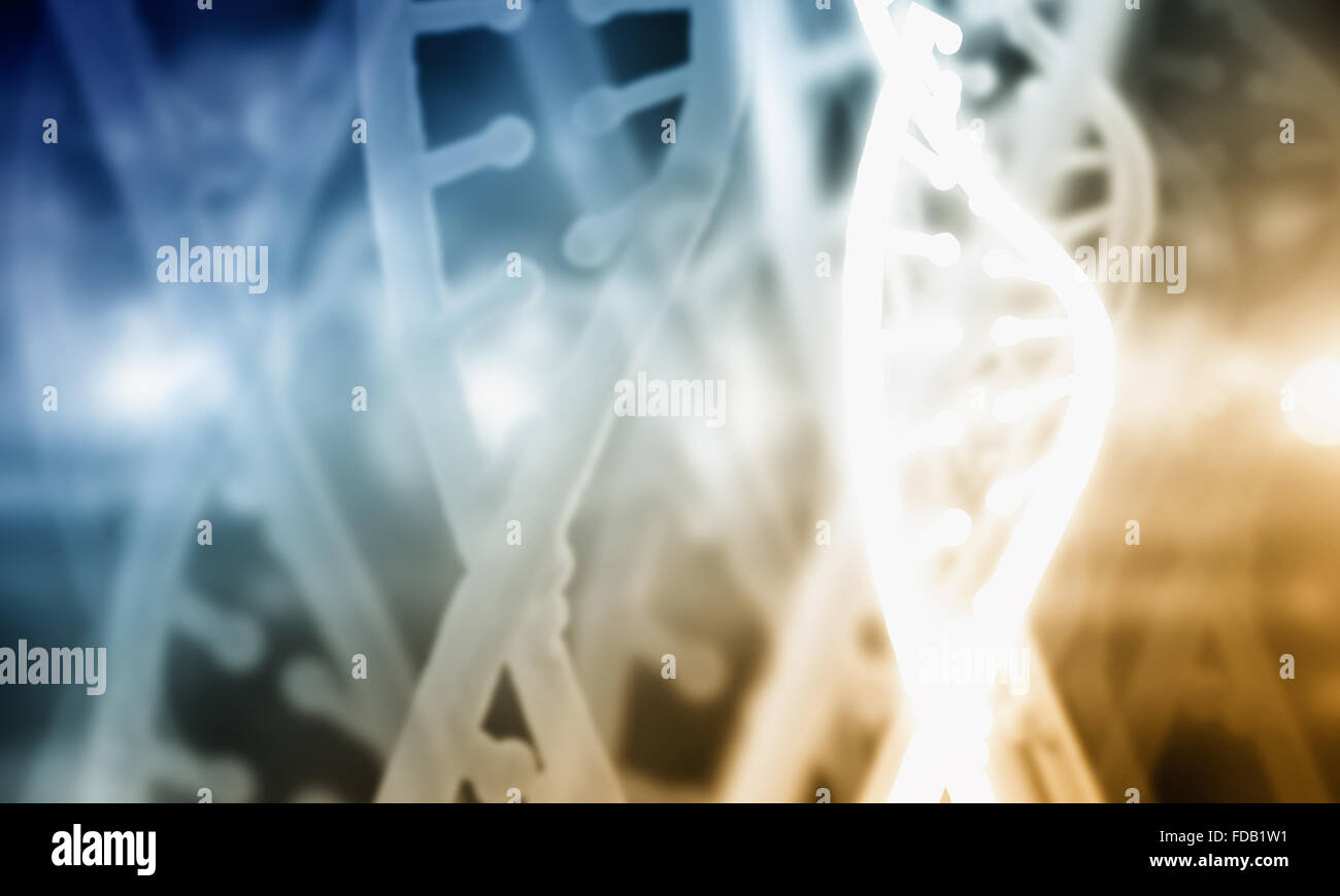 Biochemistry background concept with high tech dna molecule Stock Photo ...