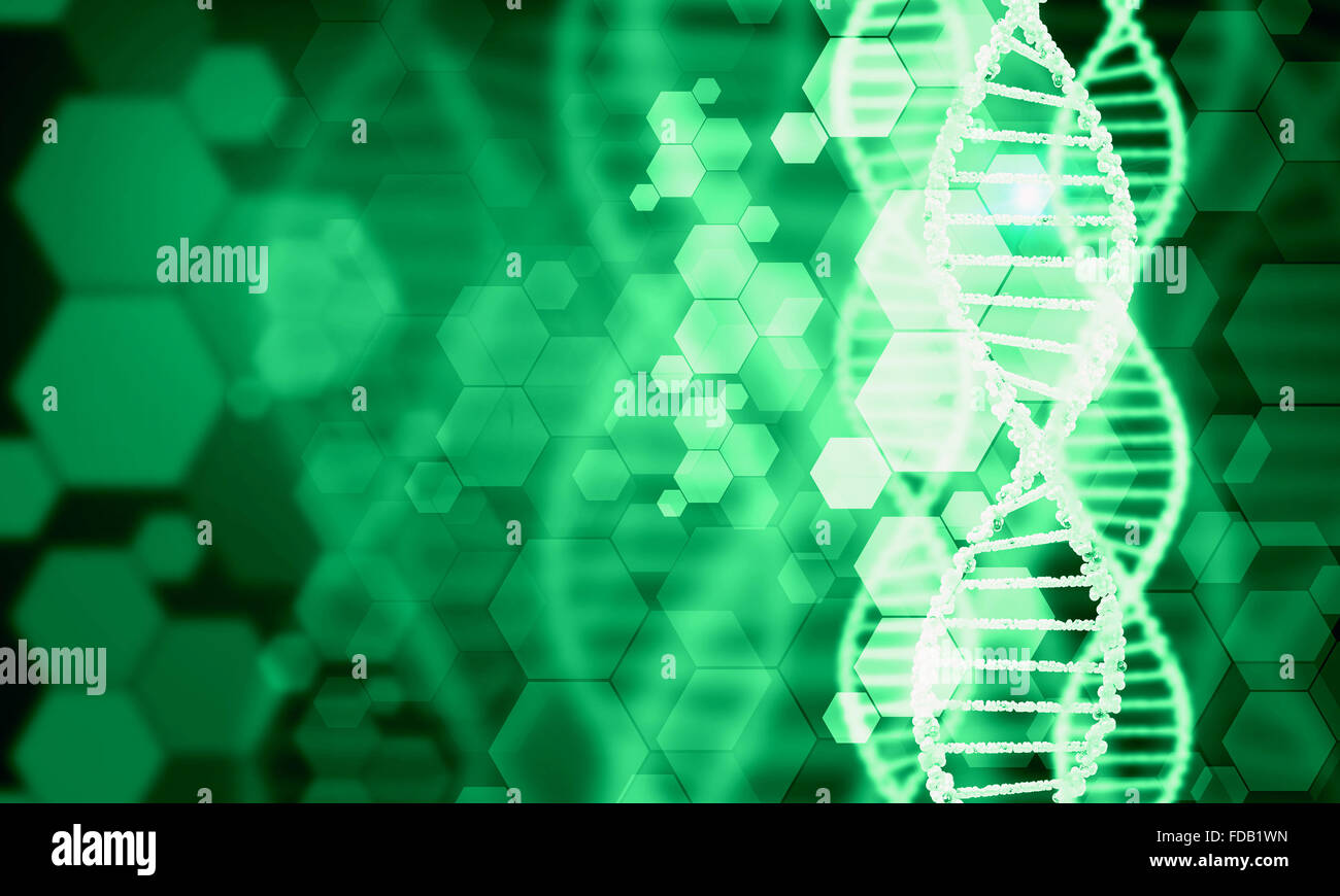 Biochemistry background concept with high tech dna molecule Stock Photo ...