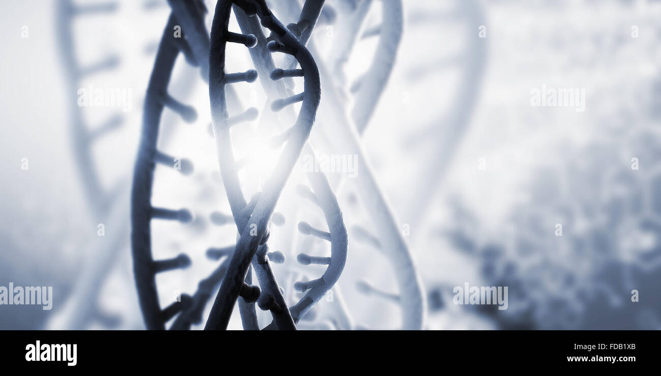 Biochemistry background concept with high tech dna molecule Stock Photo ...