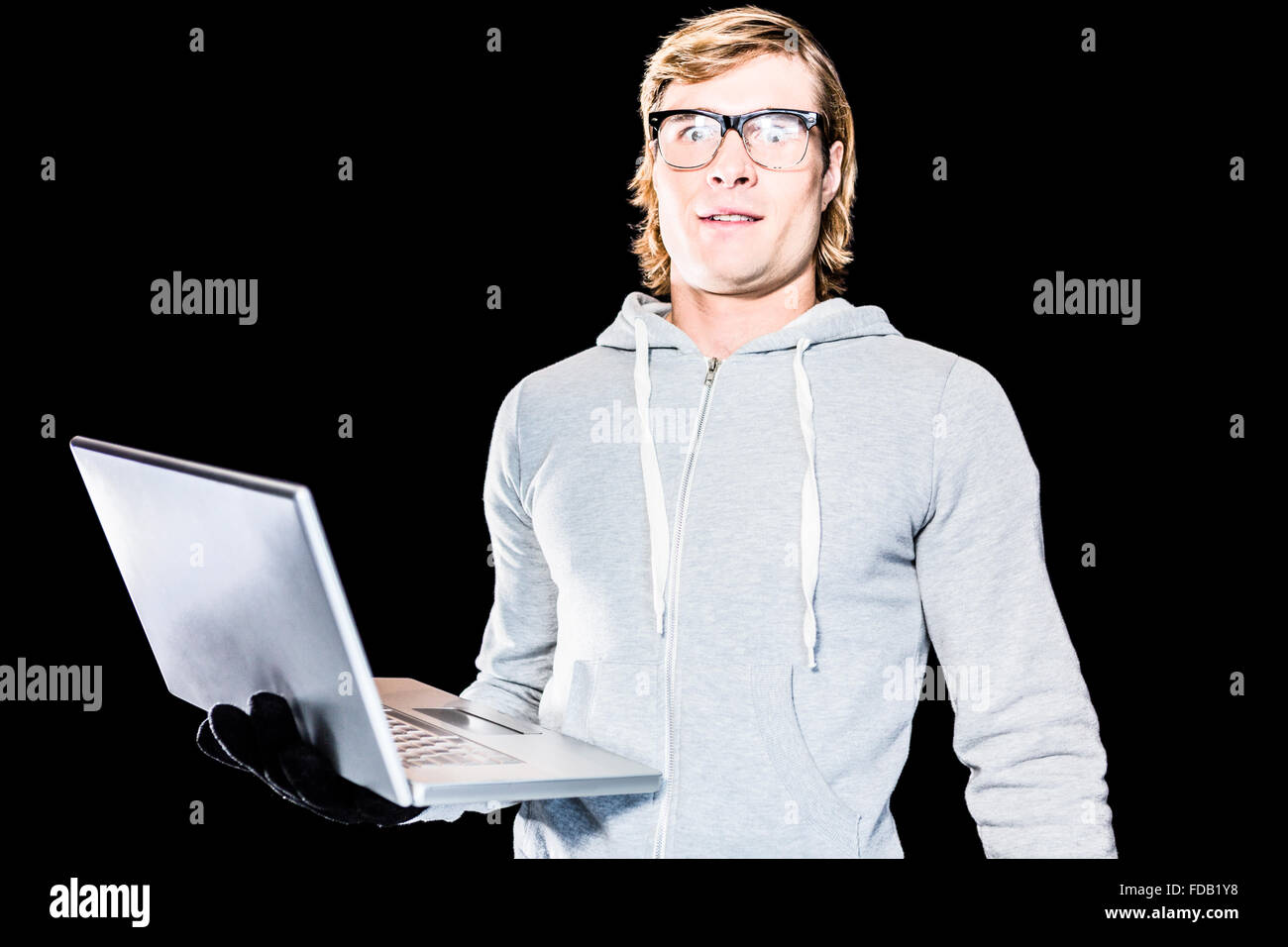 Surprised hipster man staring at camera Stock Photo - Alamy