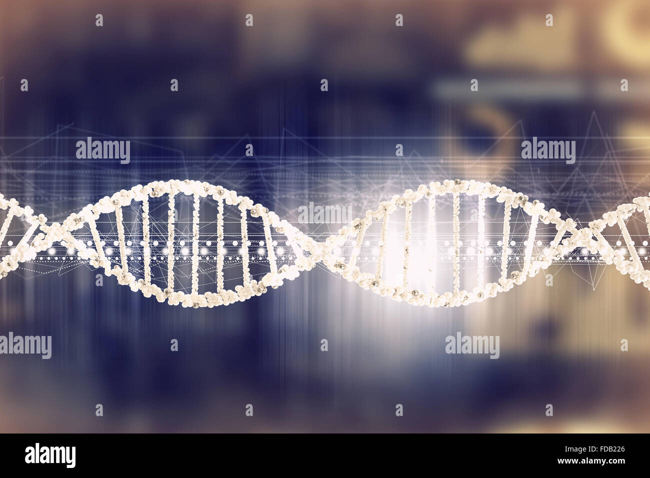 Biochemistry background concept with high tech dna molecule Stock Photo ...