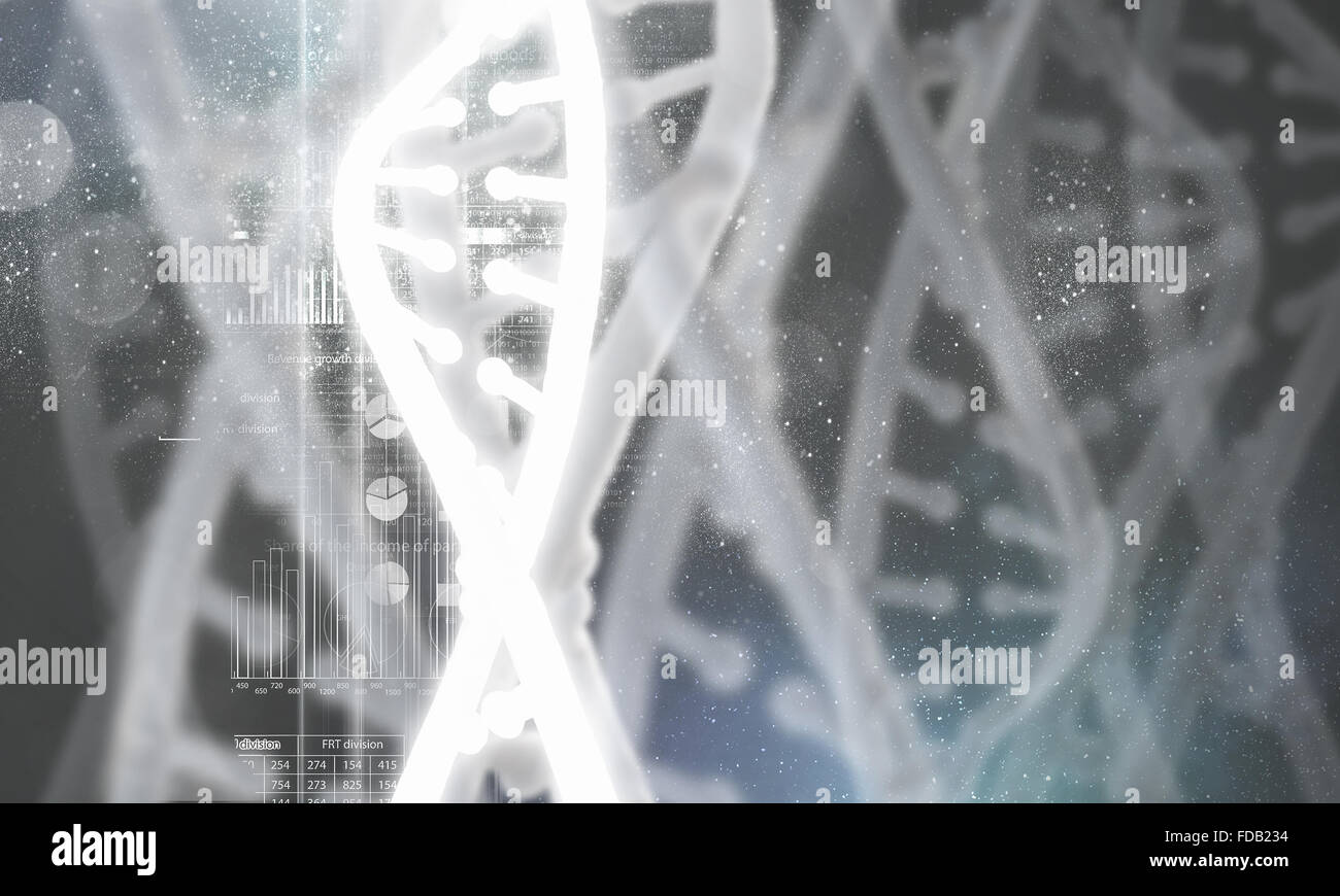 Biochemistry background concept with high tech dna molecule Stock Photo ...