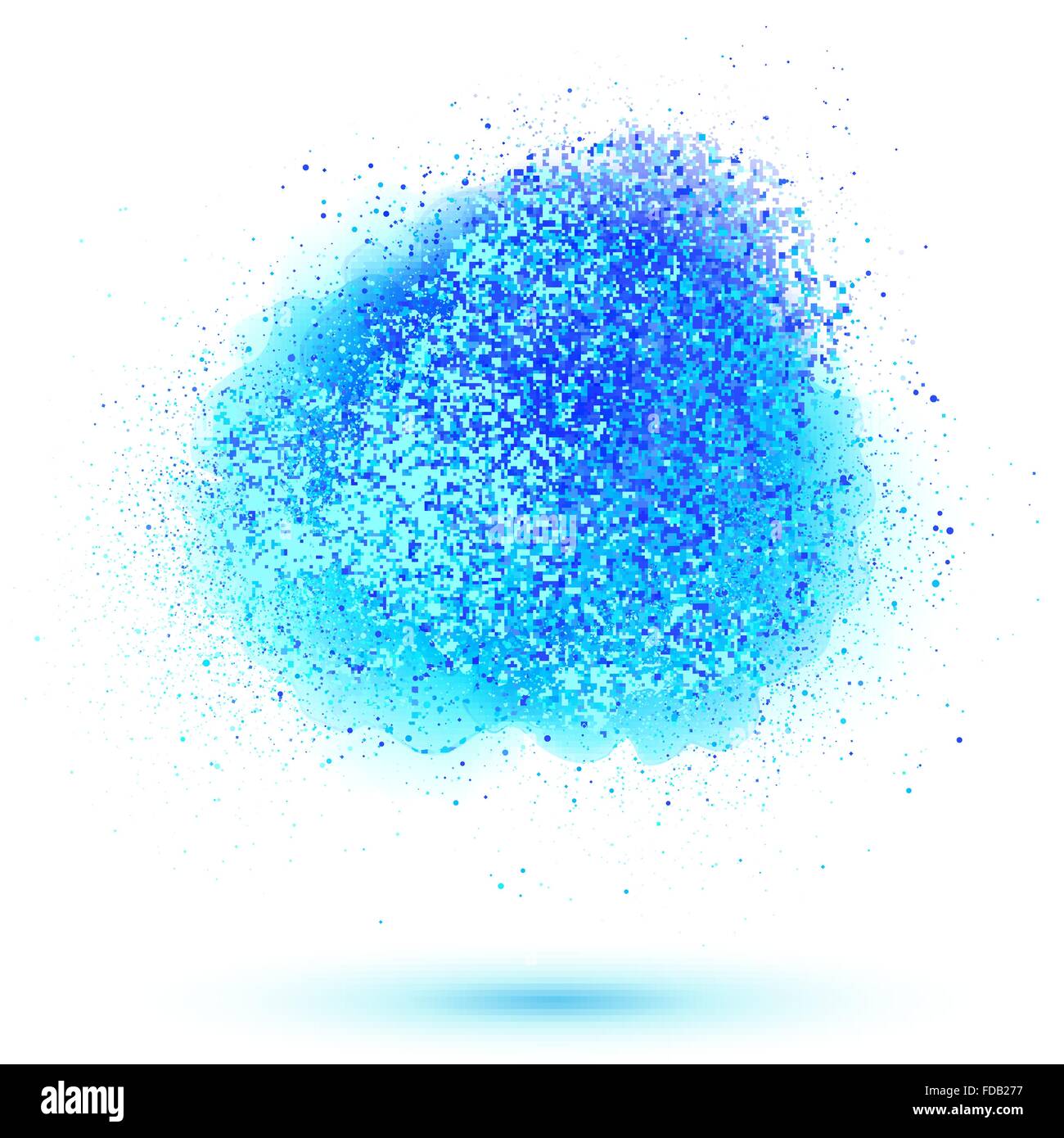 Blue paint powder cloud isolated on white background Stock Vector Image ...