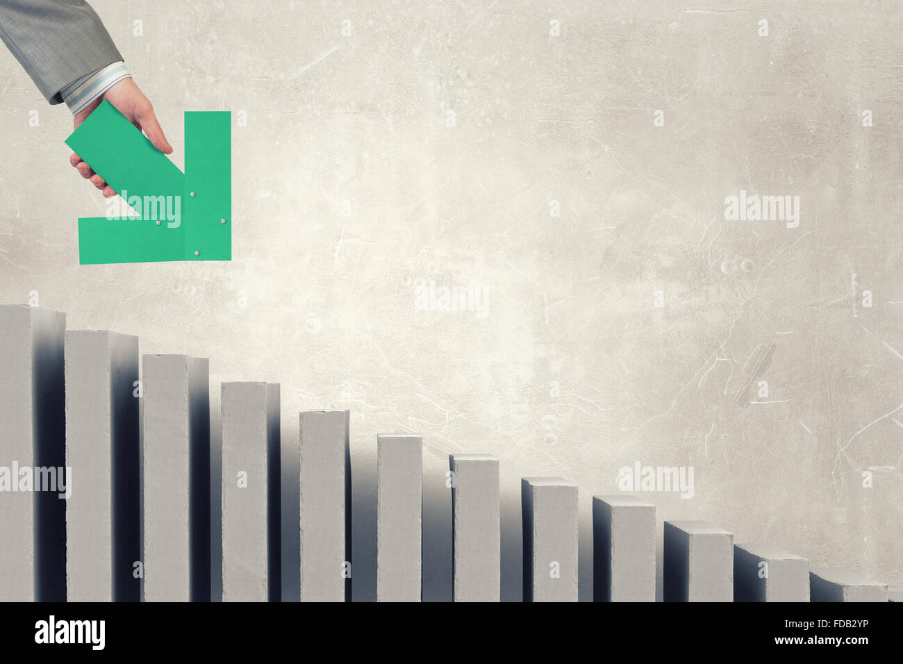 Hand of businessman holding green arrow pointing direction Stock Photo ...