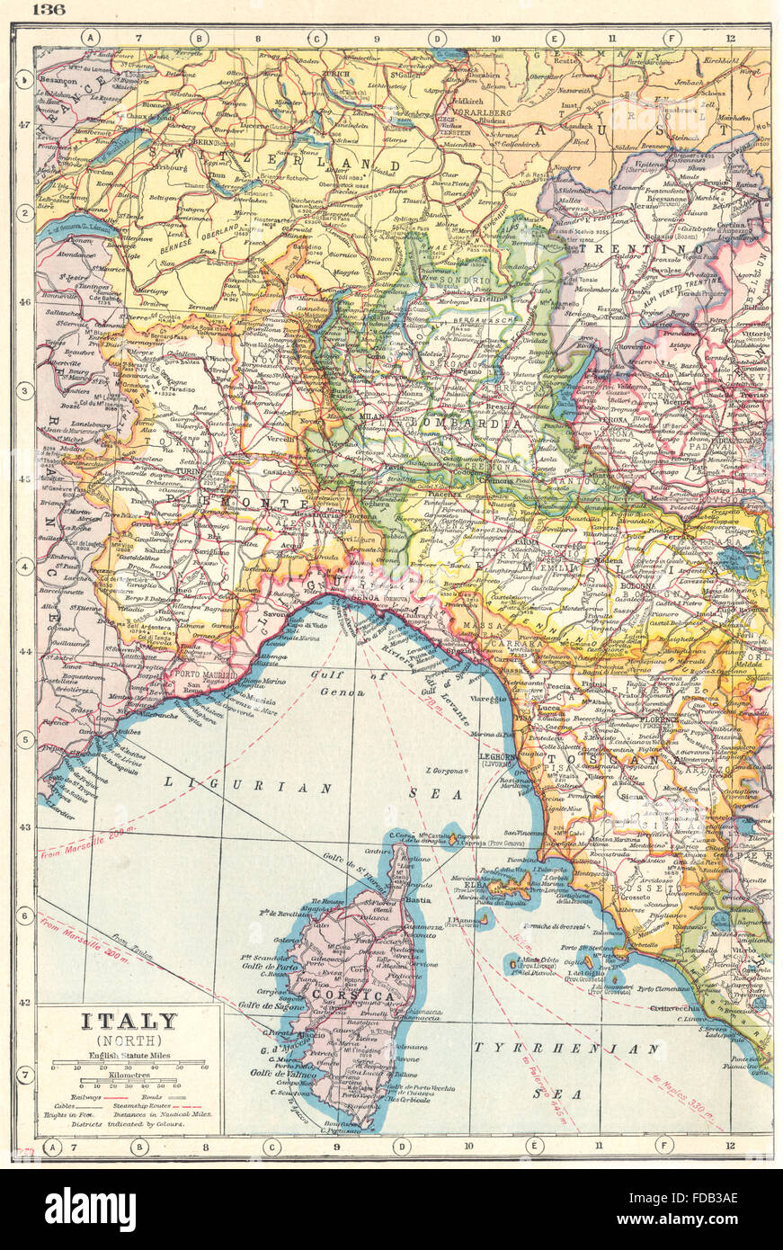 Map of italy 1920 hi-res stock photography and images - Alamy