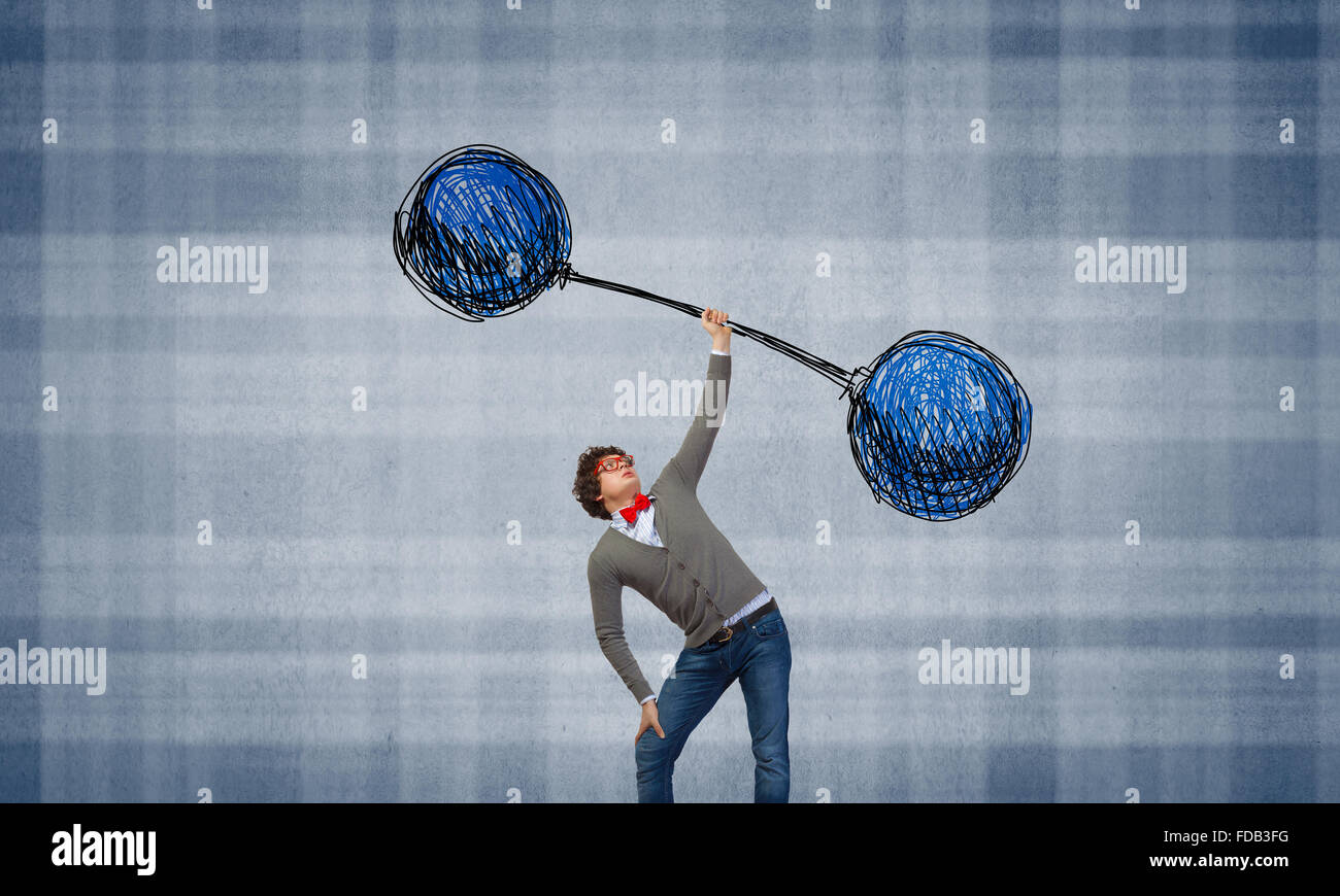 Confident man lifting above hi-res stock photography and images - Alamy
