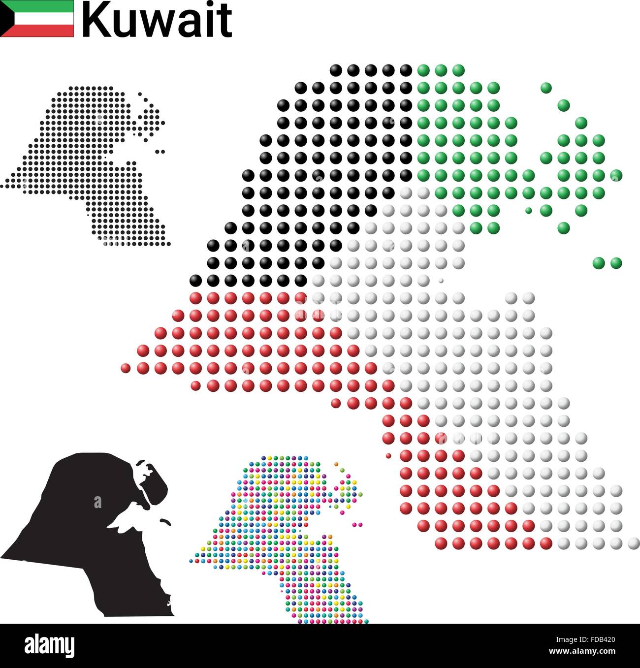 Kuwait map vector hi-res stock photography and images - Alamy