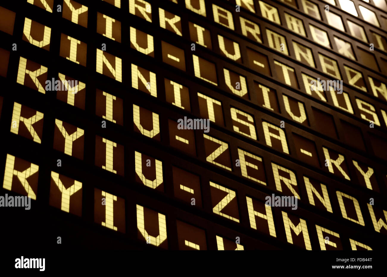Railway station timetable Stock Photo - Alamy