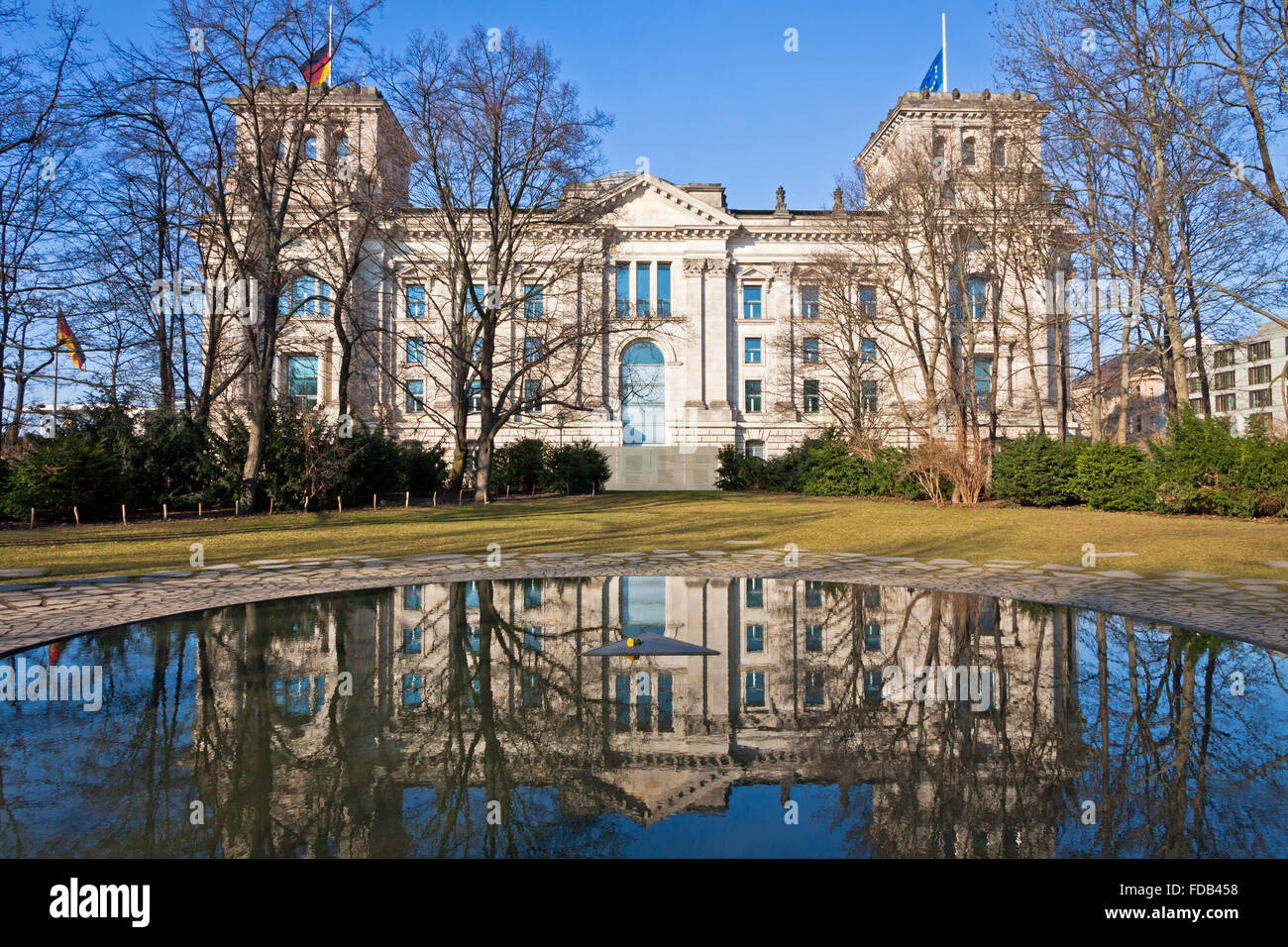 Side view of the Reichstag (Bundestag) building in Berlin, Germany ...