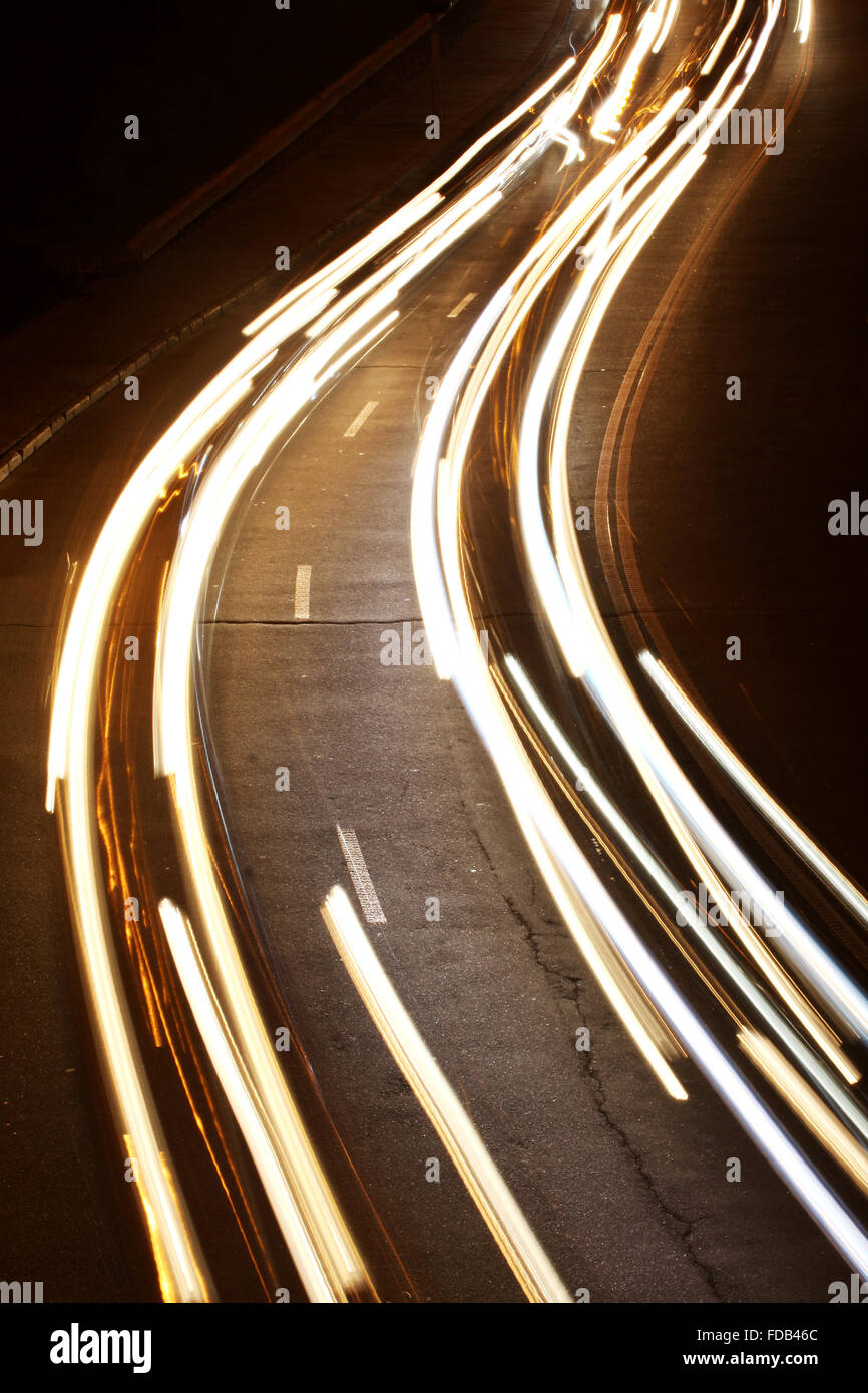 Night city road lights (long exposure Stock Photo - Alamy
