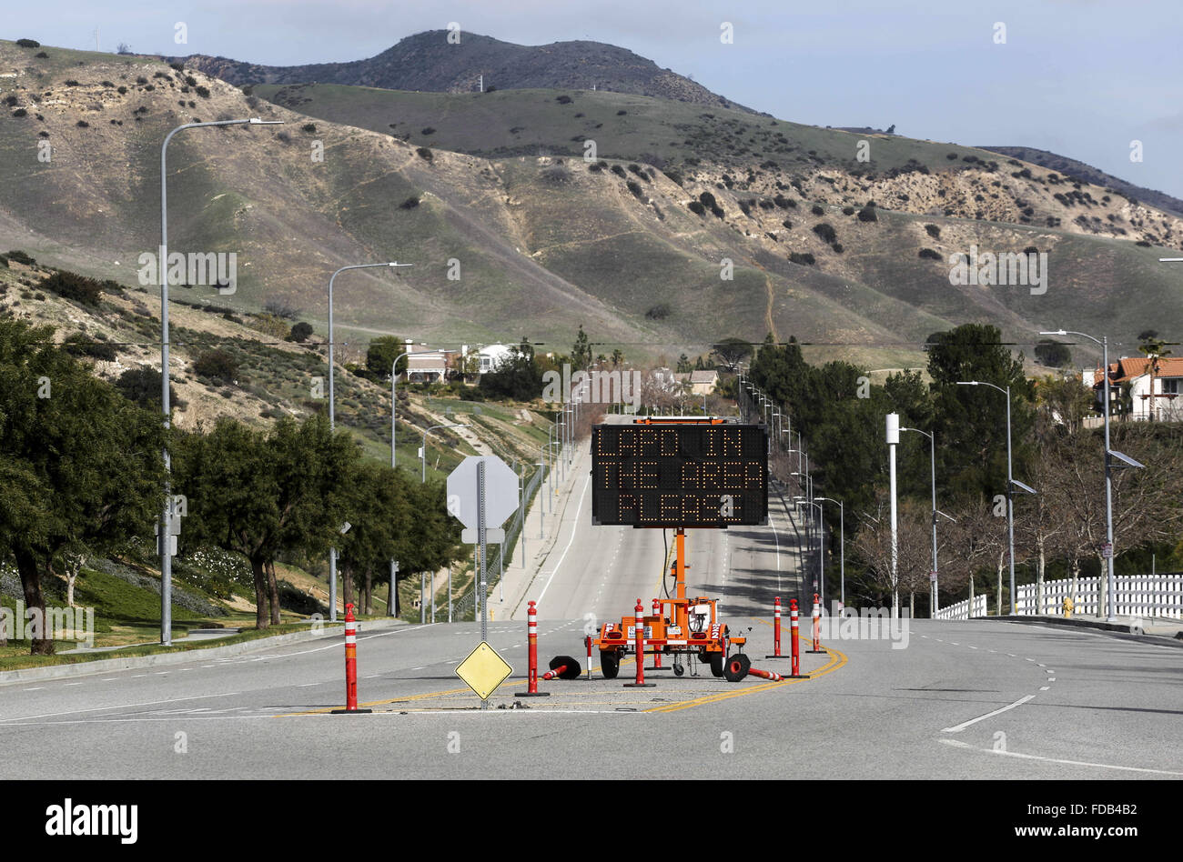 Los Angeles, California, USA. 20th Jan, 2016. A warning sign that reads ...