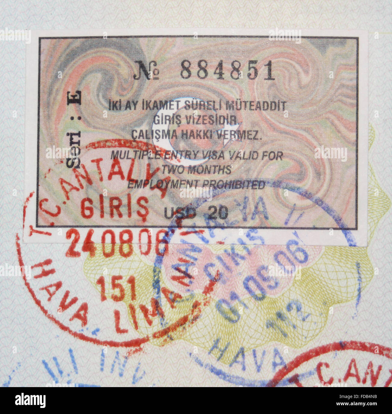 Passport stamp visa turkey hi-res stock photography and images - Alamy