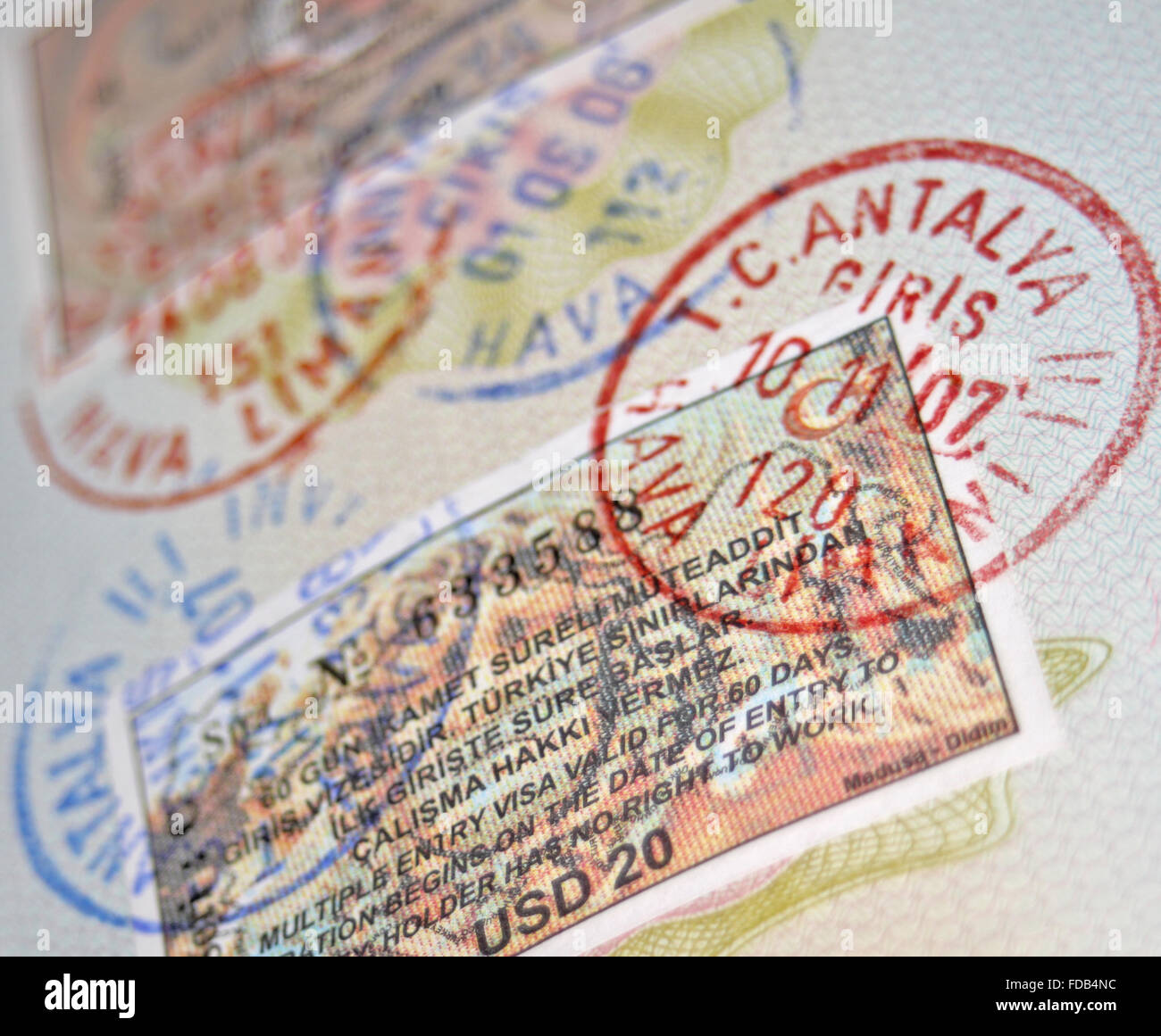 Passport stamp visa turkey hi-res stock photography and images - Alamy