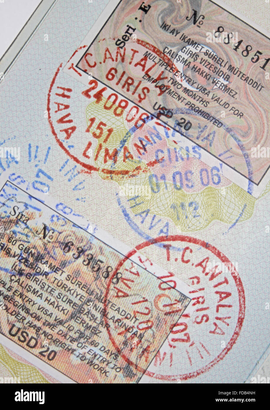 Passport stamp visa turkey hi-res stock photography and images - Alamy