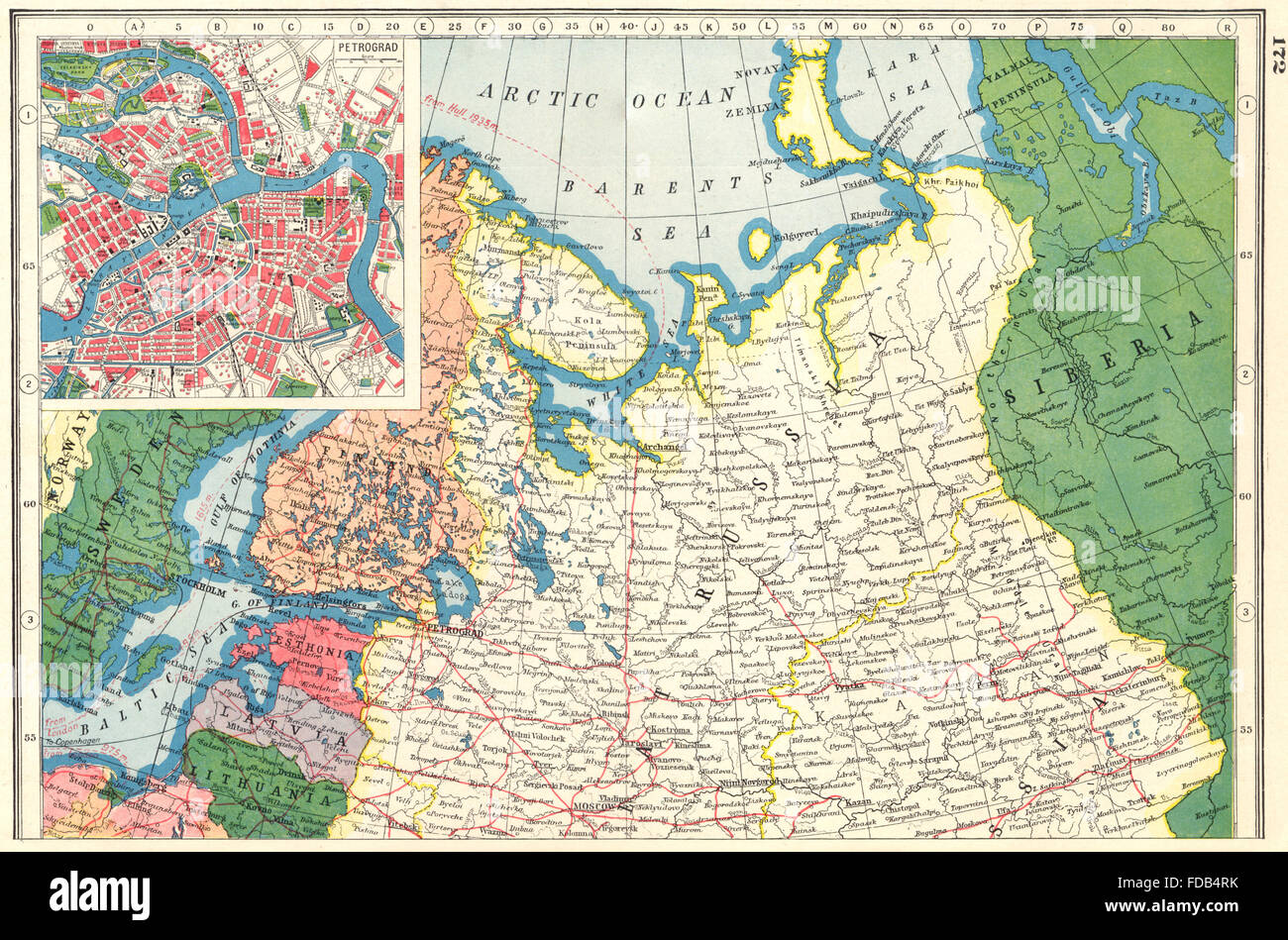 Russia map 1920 hi-res stock photography and images - Alamy