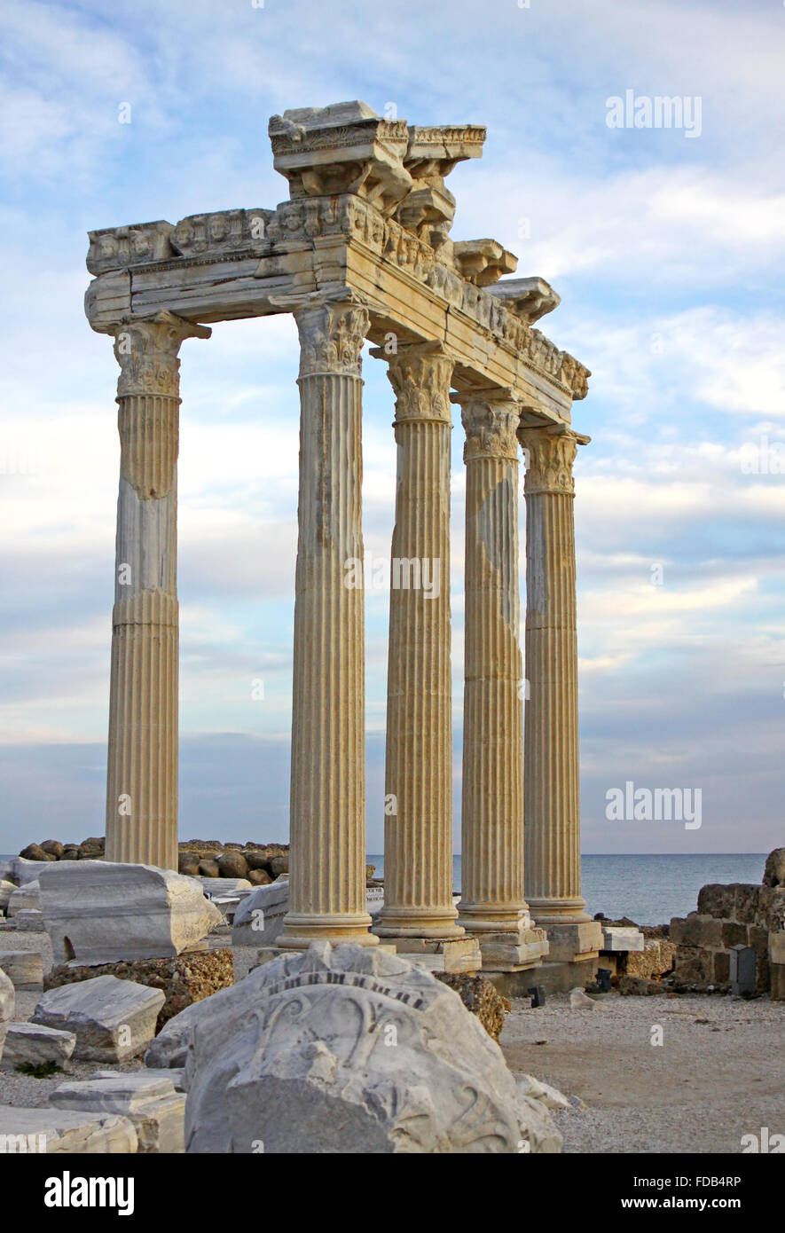 Temple of Apollo in early evening, Side, Turkey Stock Photo - Alamy