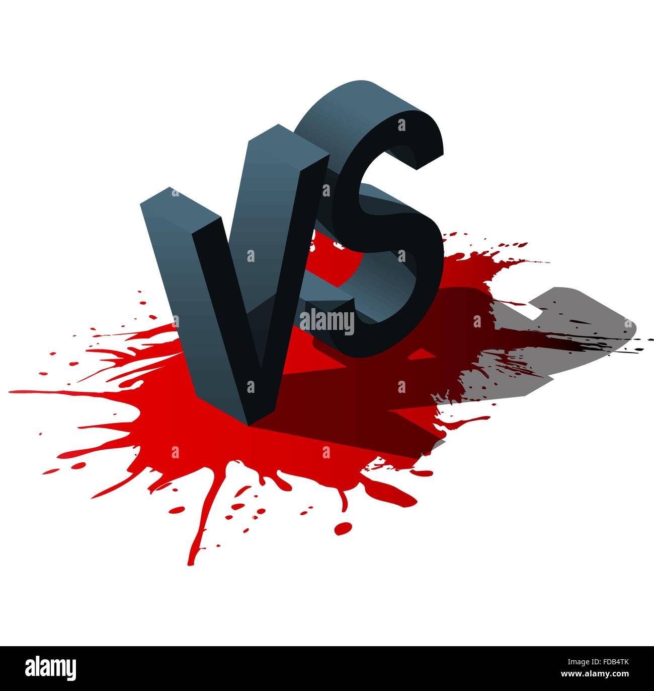 Isometric Versus letters or vs logo isolated on red splash. Vector ...