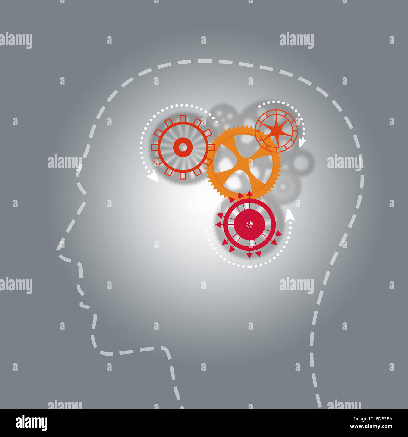 Thinking gears in head hi-res stock photography and images - Alamy